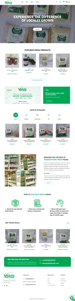 Adufe Farm Foods – eCommerce Website for Locally Sourced African Foods ...